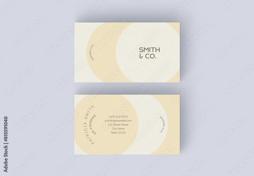 Business Card Layout with Modern Circular Elements Stock Template ...