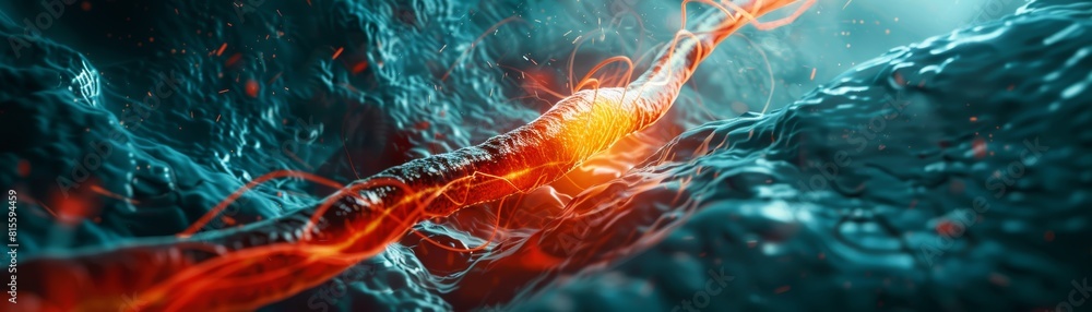 Blocked Blood Vessel Illustration: Highlighted Areas Indicating ...