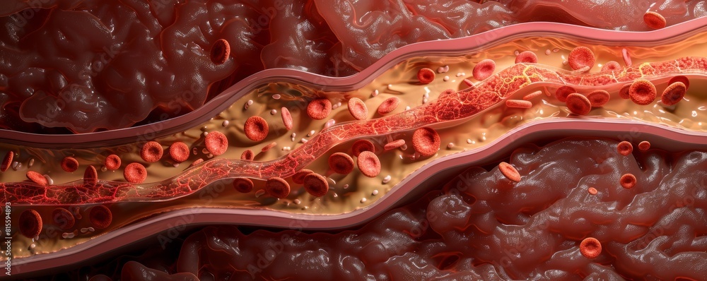Cross-Section of Artery: Revealing Plaque and Fat Buildup Stock ...