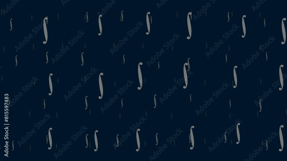 Integral symbols float horizontally from left to right. Parallax fly ...