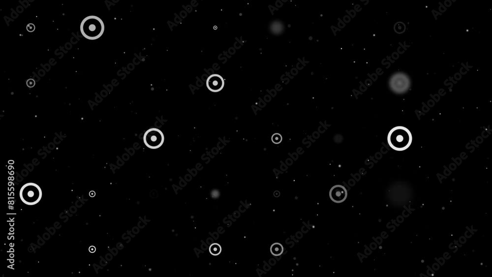 Template animation of evenly spaced astrological sun symbols of ...