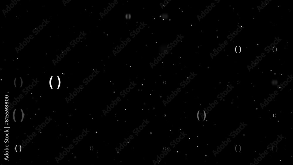 Template animation of evenly spaced brackets symbols of different sizes ...