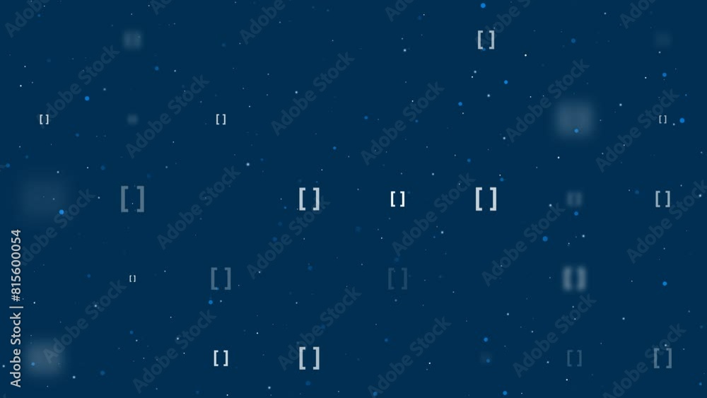 Template animation of evenly spaced square brackets symbols of ...