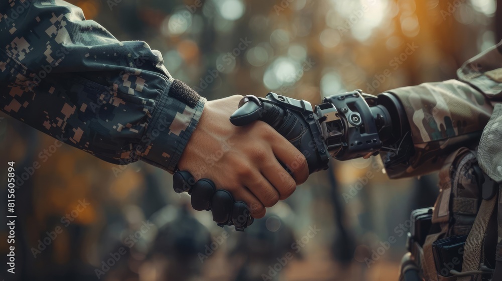 The Comforting Touch A soldier with a prosthetic arm holds hands with a ...