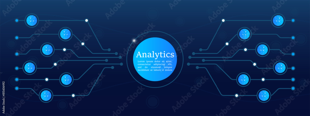 Digital growth graph chart on technology blue background. Chart ...