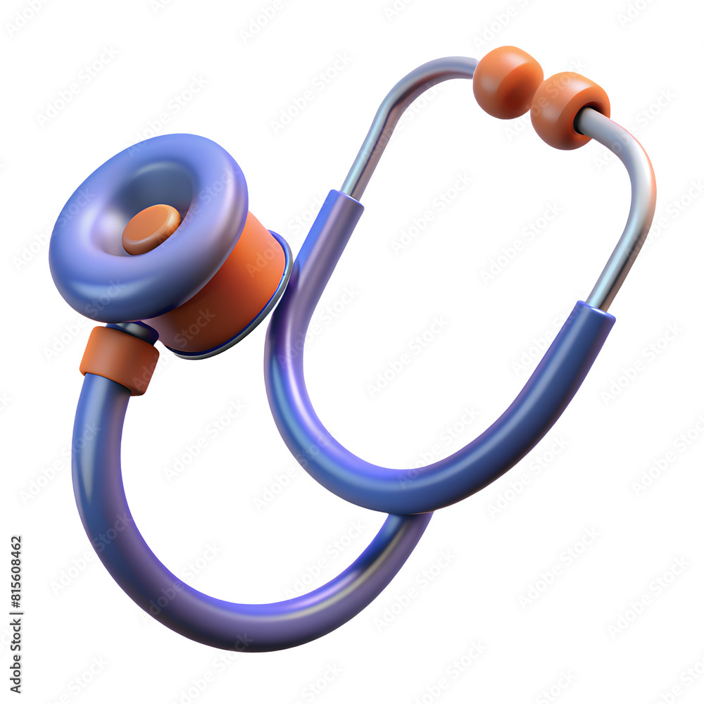 3d stethoscope icon on png transparent background Stock Illustration ...