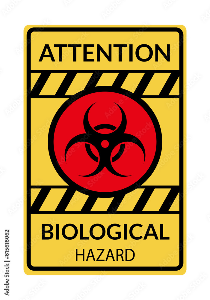 Danger warning board icon, biological hazard. Caution and dangerous ...