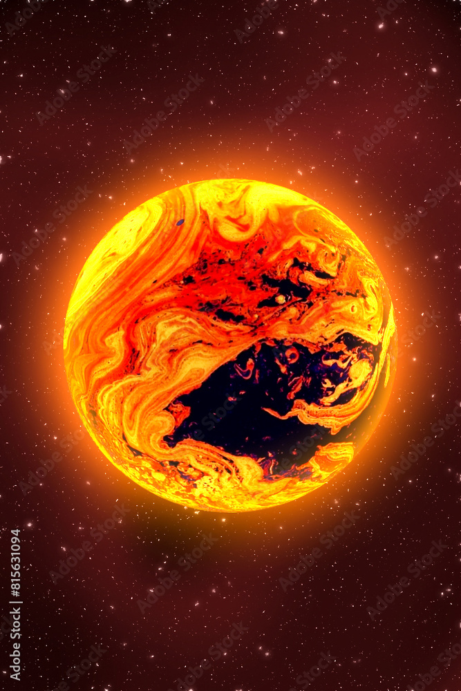 Glowing fireball in space, giant sphere with flame, space wallpapers ...