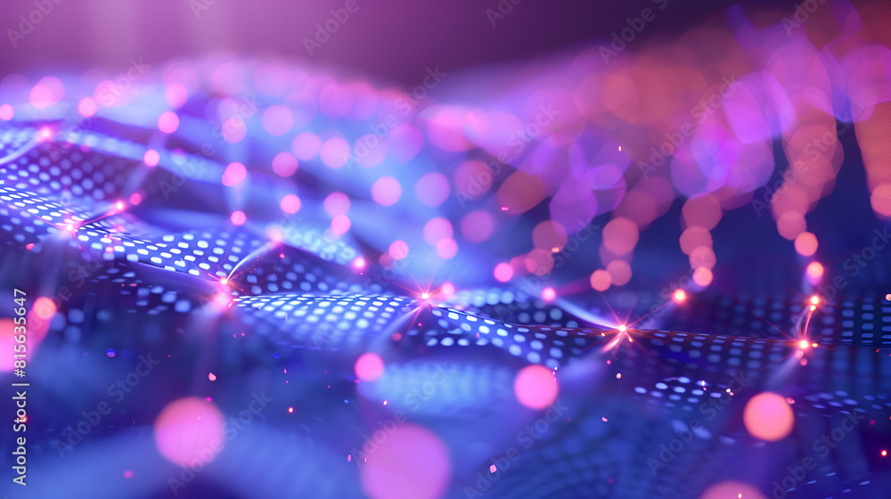 Abstract technology stream background, Digital dynamic wave of dots ...