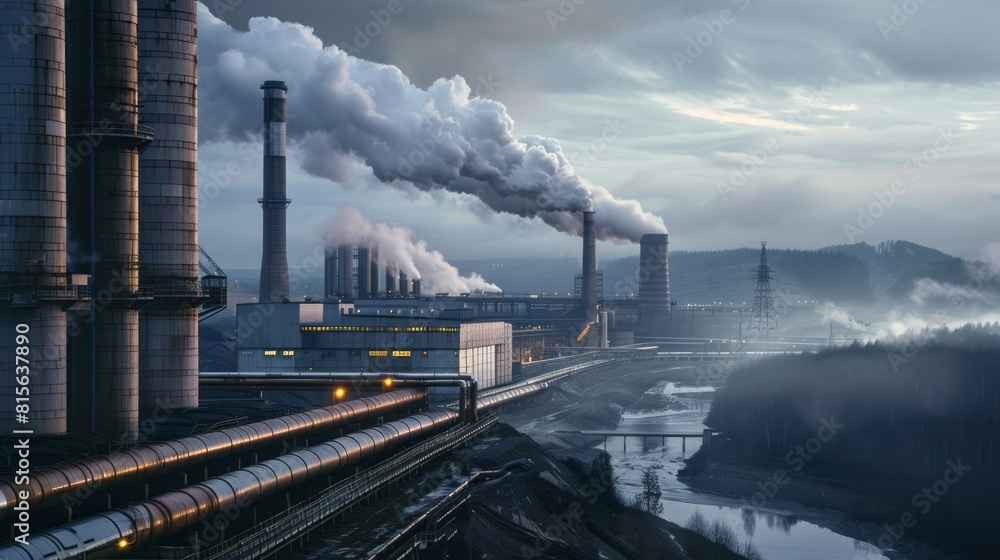 Garbage sorting plant general view of the whole building . A huge ...