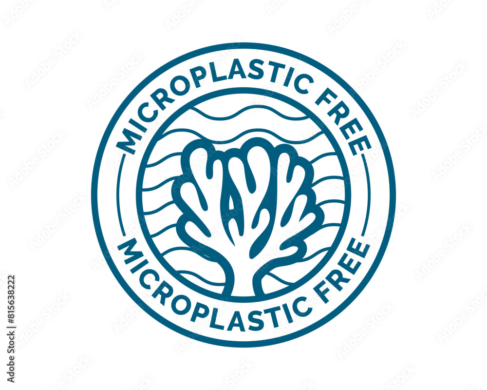 Microplastic free icon for package tag or plastic free biodegradable ...