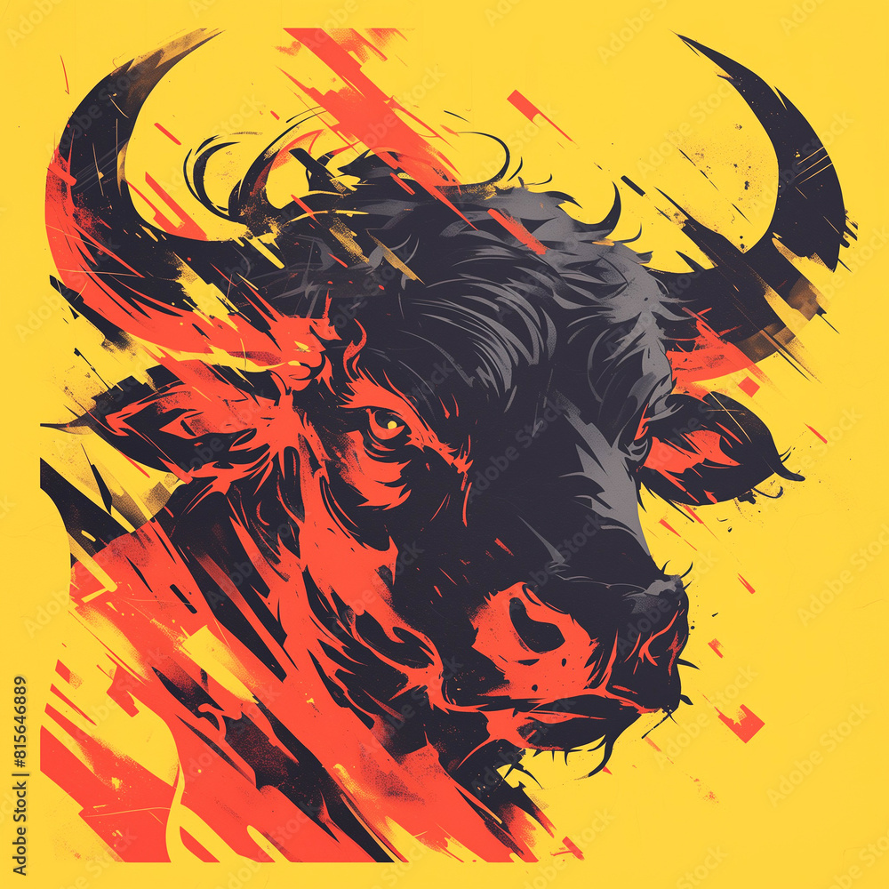 Bull badge creative illustration for t-shirt design. Animal buffalo ...