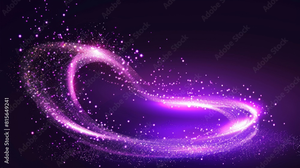 Magic dust with glitter and sparkle light modern effect. Purple swirl ...