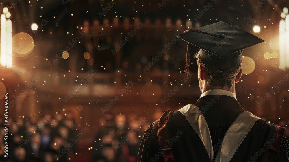 A prestigious academic award ceremony at a renowned university, the ...