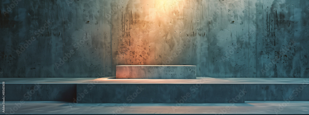Empty Podium with Dramatic Lighting Against Textured Wall. powerful ...
