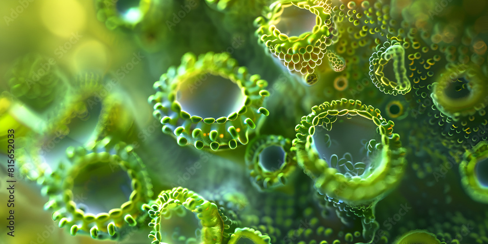 A microscopic view of a fern cell fertilizing an egg cell initiating ...