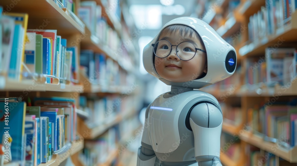 A future artificial intelligence robot is helping primary school students with their homework ...