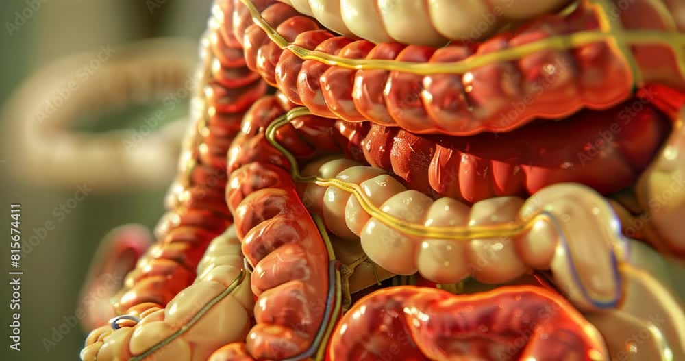Precision-labeled intestine, featuring duodenum to ileum in high-res ...