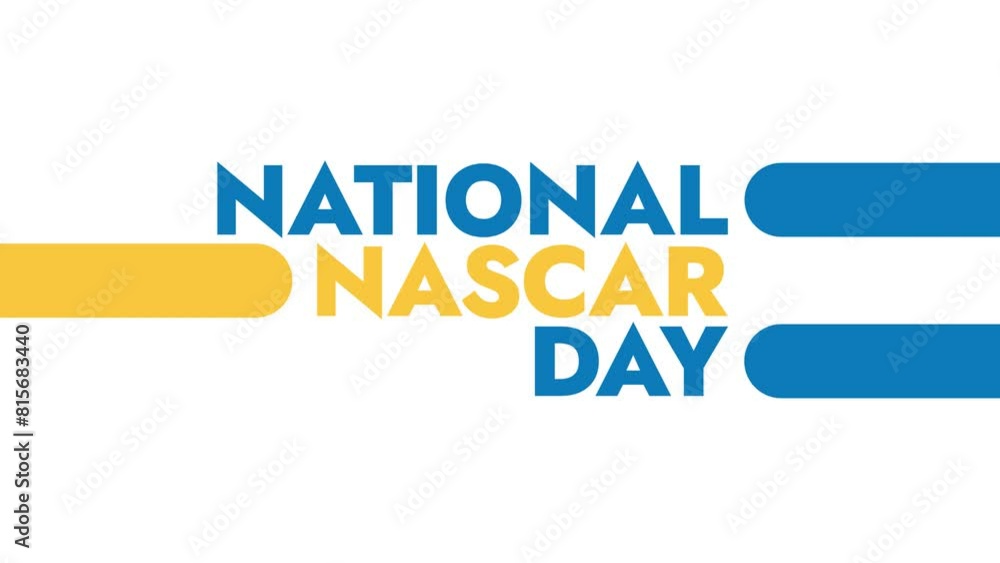 National NASCAR Day colorful motion graphics seamlessly loopable text ...