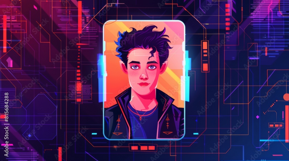 People avatar, modern cartoon illustration, with a modern look, using a ...