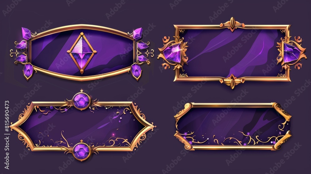 Streaming overlay panels and buttons. Template of webcam video app ...