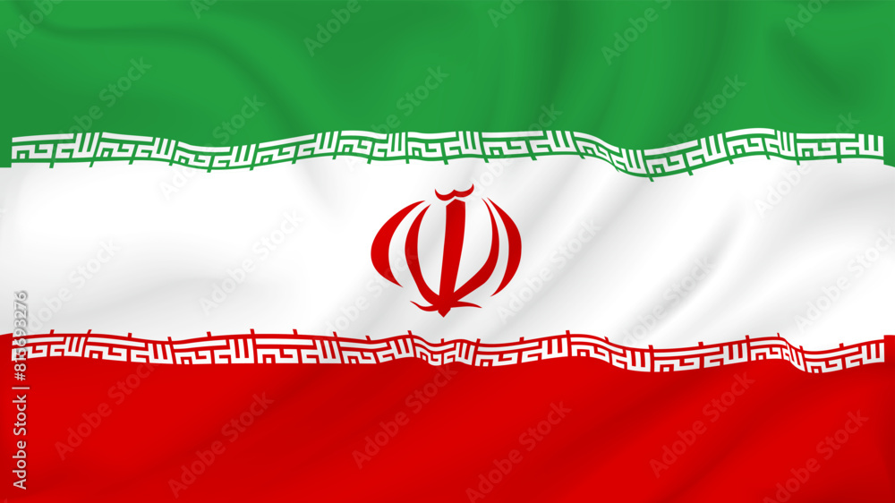 National flag of Iran, 3d realistic render on a transparent background ...