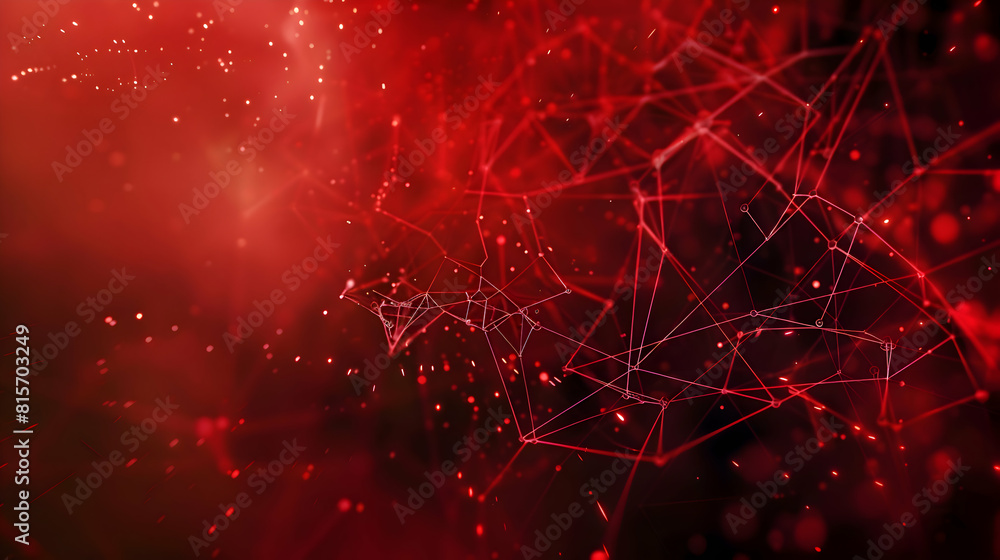Abstract red simple dotted connection, red data social network ...