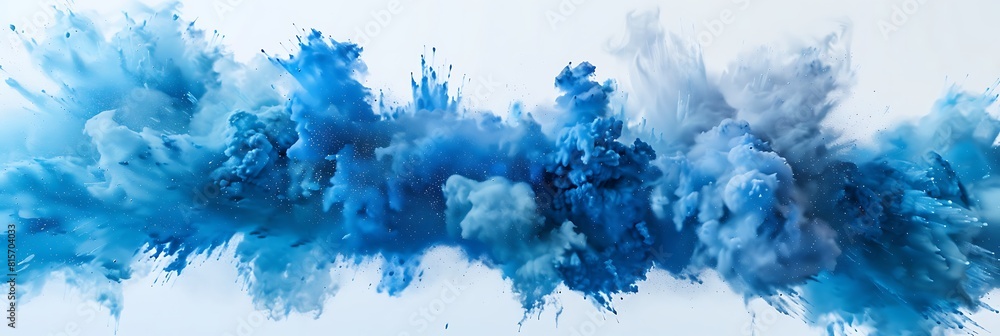 blue color explosion on white background, photo realistic, cinematic ...