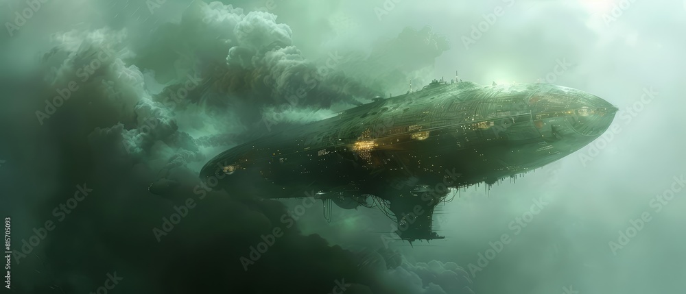 Encased in a shell of avantgarde materials, the airship navigates ...
