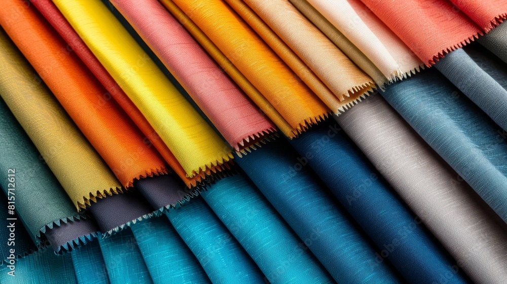 An illustration of a realistic fabric swatch modern color sample mockup ...