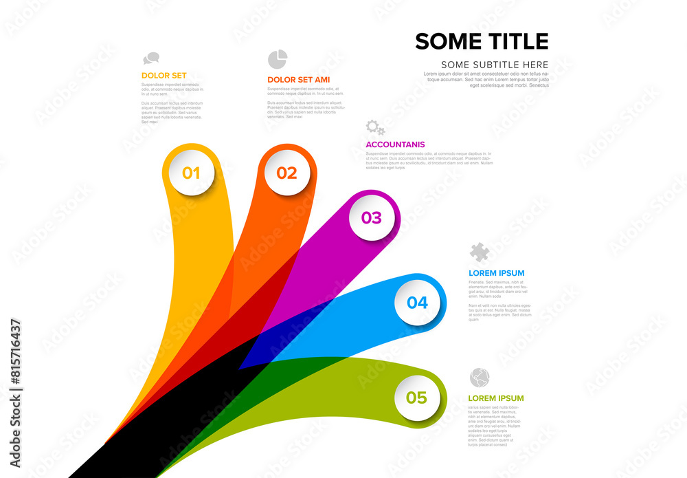 Diagonal Infographics template with various diversity options numbers ...