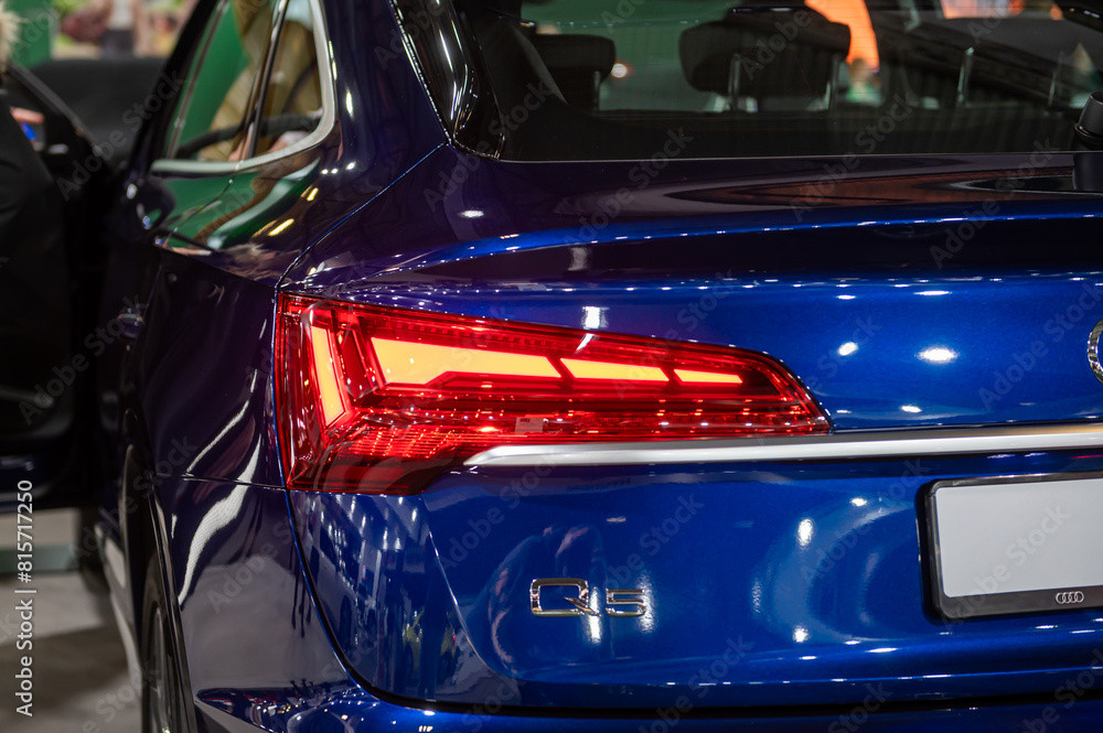 LED rear lights and car design closeup of nev Audi Q5, model 2024 Stock ...
