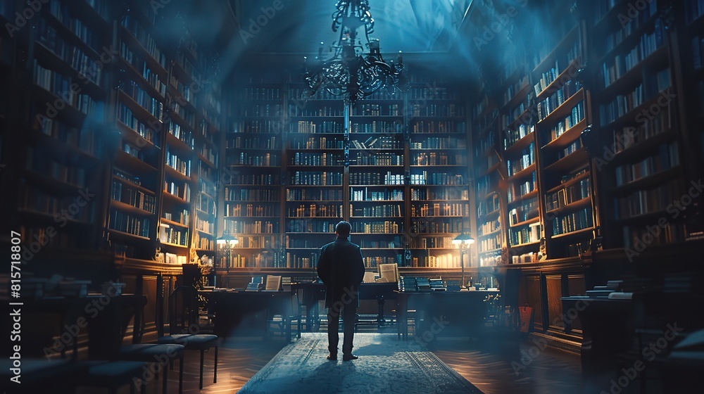 library, the librarian stands as a guardian of knowledge Stock ...