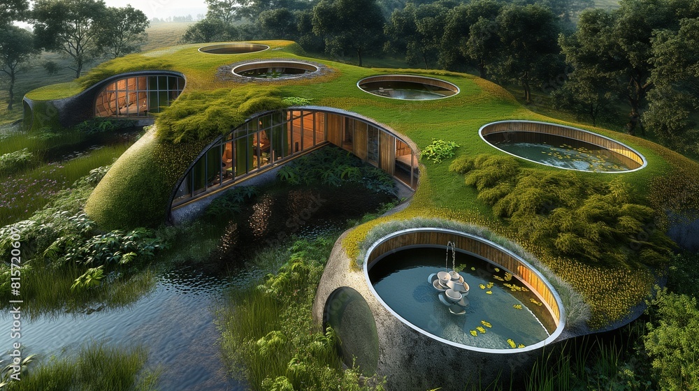 Foto de An eco-friendly house with a green roof and a unique rainwater ...