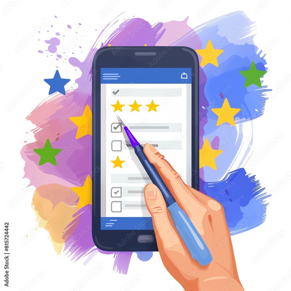 Checking names for EU voting flat design side view electoral roll check ...