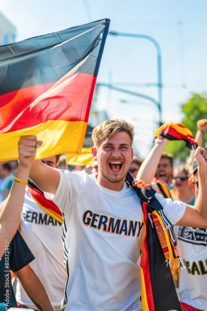German football soccer fans in downtown celebrate the national team ...