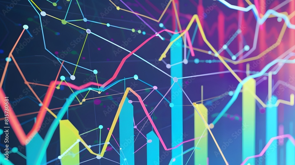 Colorful chart background representing statistical analysis Stock ...