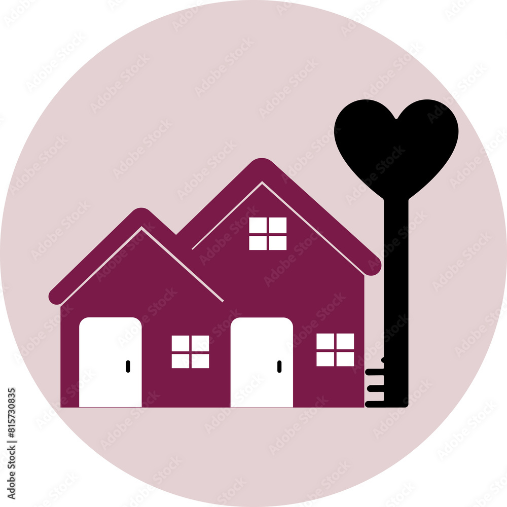 House, key with heart, Logo design, Real Estate Logo, house, stock ...