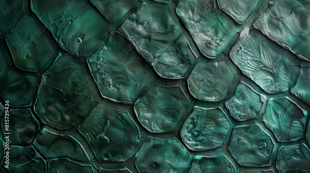 Neutral dark green background reminiscent of a turtle shell pattern ...