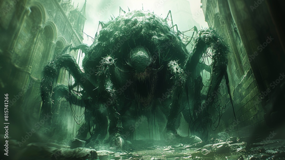 horror movie monster concept with elongated spider-like limbs Stock ...