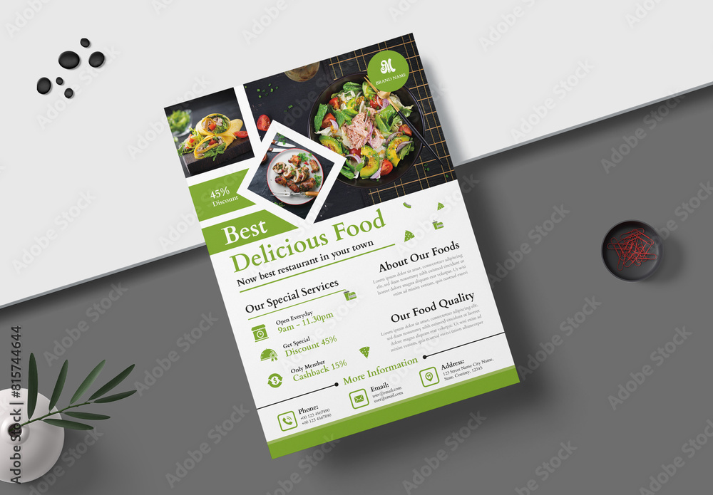 Best Delicious Food Flyer Template Stock Template | Adobe Stock