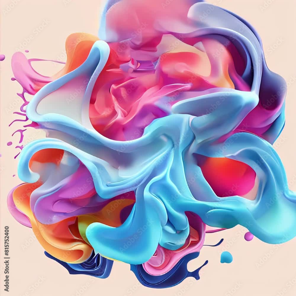 Abstract art features vector illustrations of solid, liquid and molten ...