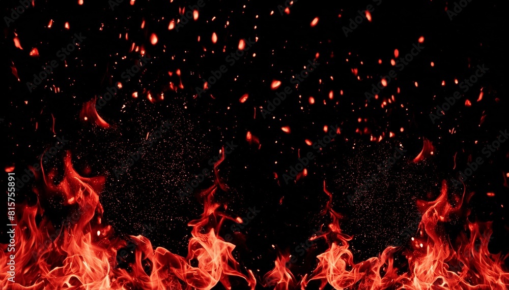 red fire embers particles texture overlays sparkle burn effect on ...
