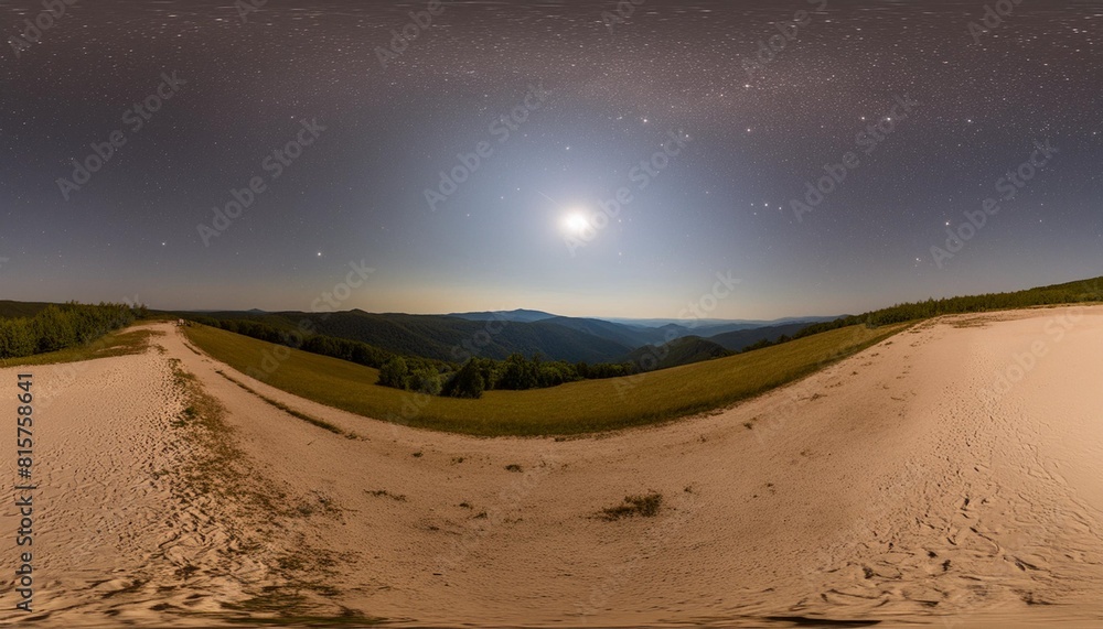 night landscape with stars and the full moon panorama environment 360 ...