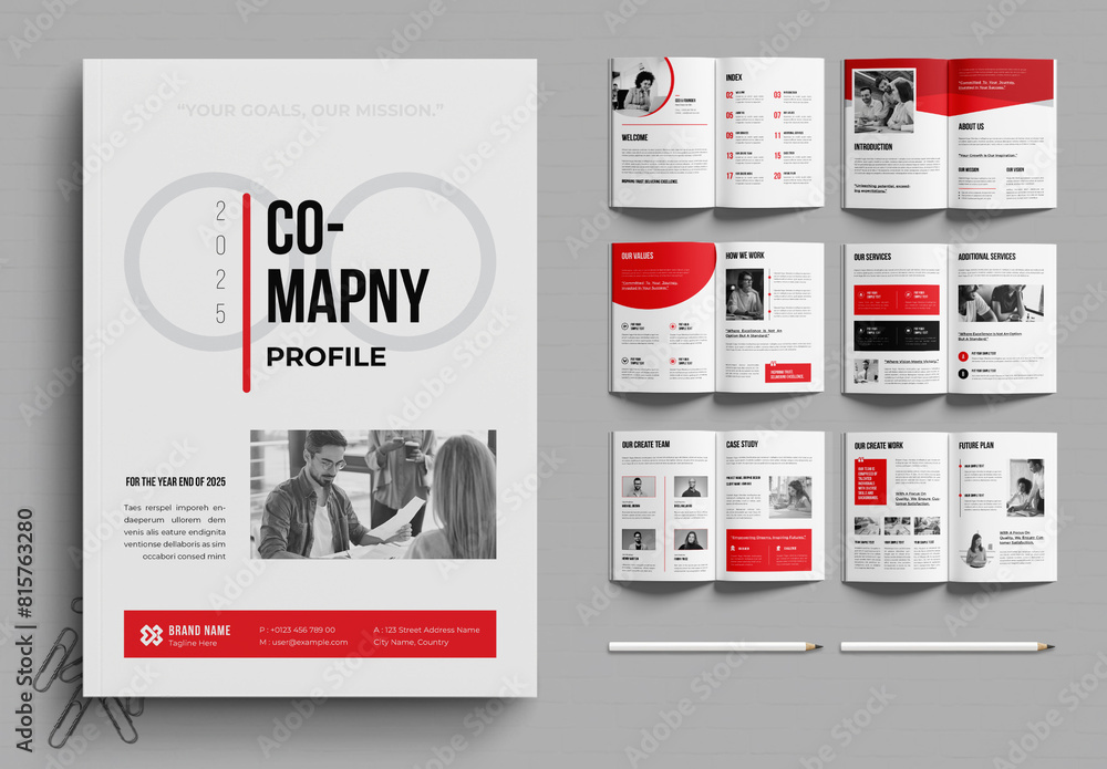 Company Profile Layout Template Stock Template | Adobe Stock