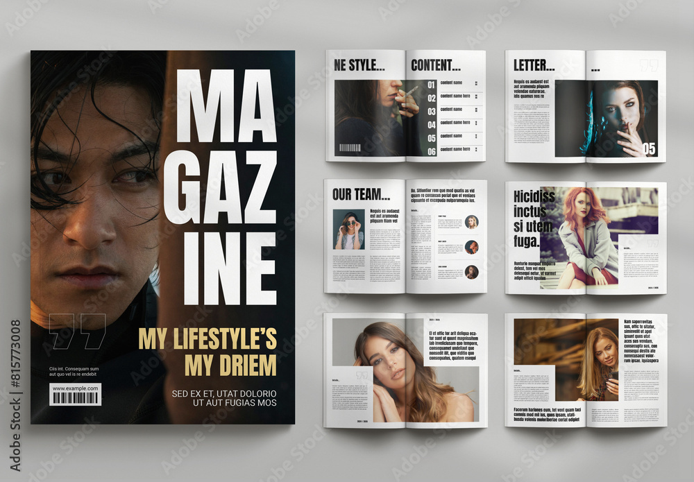Magazine Layout Stock Template | Adobe Stock