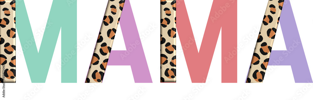 Half leopard cheetah Sublimation png Mama Leopard Print Text Design PNG ...