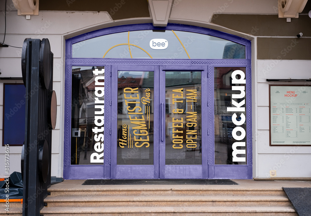 Restaurant Windows Mockup Stock Template | Adobe Stock