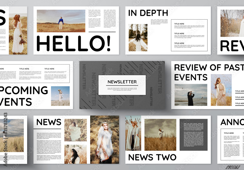 Newsletter Presentation Design Template Stock Template | Adobe Stock