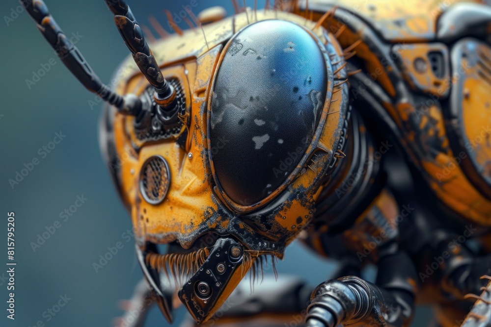 Minute Robotic bee closeup. Art insect. Generate AI Stock Photo | Adobe ...